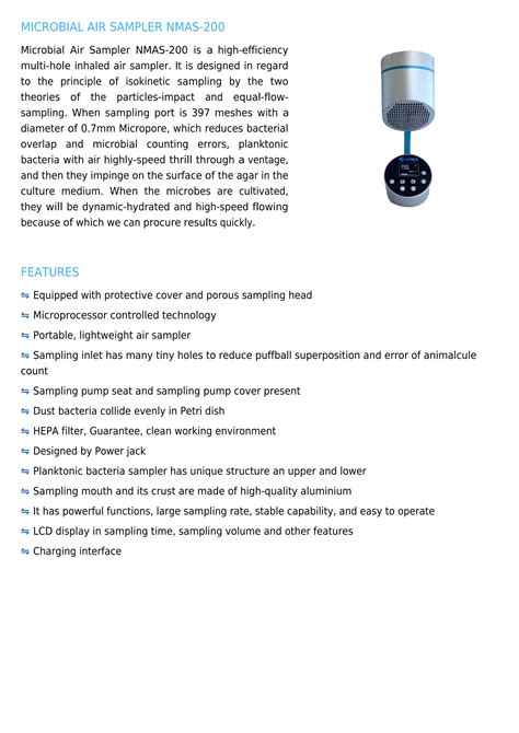Microbial Air Sampler Pdf