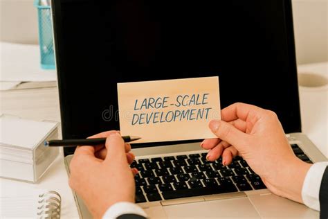 Sign Displaying Large Scale Development Business Concept Develop On An Extensive Basis Grow Up