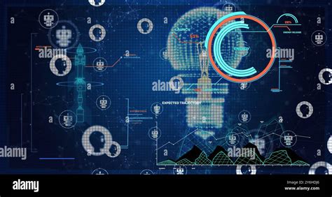 Image Of Circular Scanner Over Light Bulb Processing Data Chatbot And