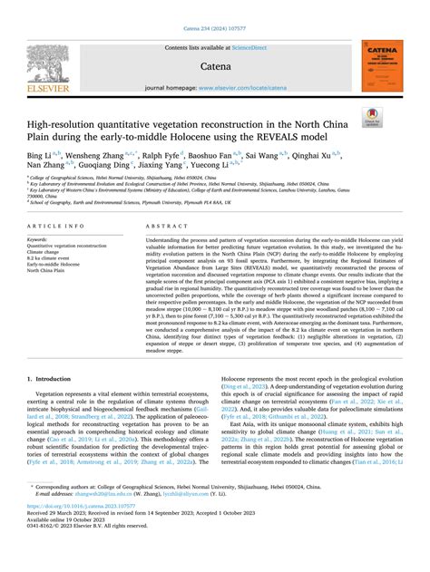 Pdf High Resolution Quantitative Vegetation Reconstruction In The