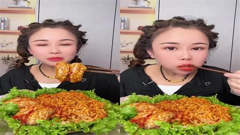 Mukbangers Spicy China Foods먹방 Noodles Eggs Funny Videos Pork