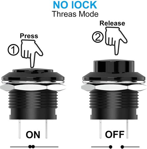 Buy Diyhz Momentary Push Button Switch Mini No Lock Round Switch Ac 250v 3a Ac 125v 6a Off On