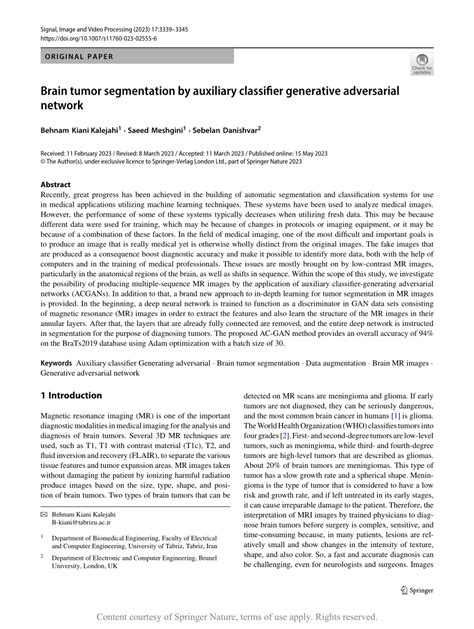 Brain Tumor Segmentation By Auxiliary Classifier Generative Adversarial