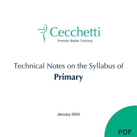 Digital Technical Notes Syllabusprimary Cecchetti Ballet Aus