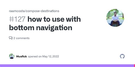 How To Use With Bottom Navigation · Issue 127 · Raamcostacompose Destinations · Github
