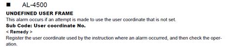 DX ALARM CODE UNDEFINED USER FRAME Yaskawa Motoman