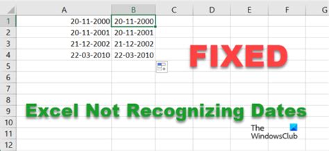 Excel Not Recognizing Dates Fix