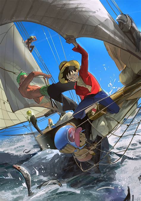 Nami Monkey D Luffy Roronoa Zoro Sanji And Usopp One Piece Drawn By Doodoopi Danbooru