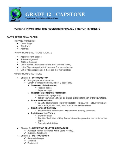 Format In Writing The Research Paper Capstone Pdf Methodology