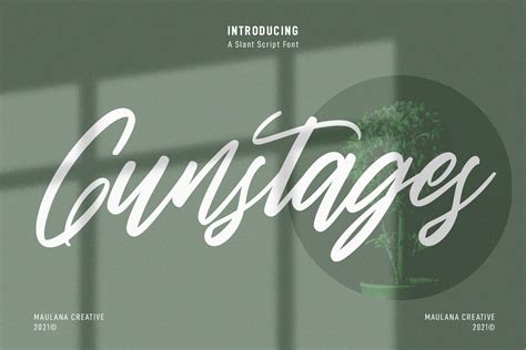 Gunstages Slanted Script Font By Maulana Creative Thehungryjpeg