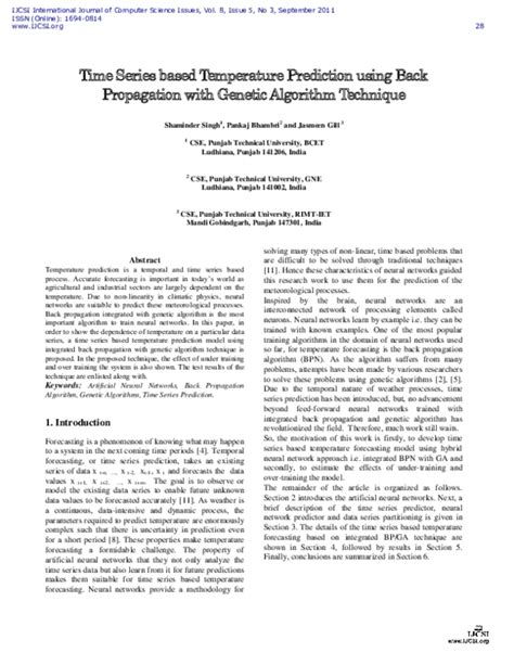Pdf Time Series Based Temperature Prediction Using Back Propagation
