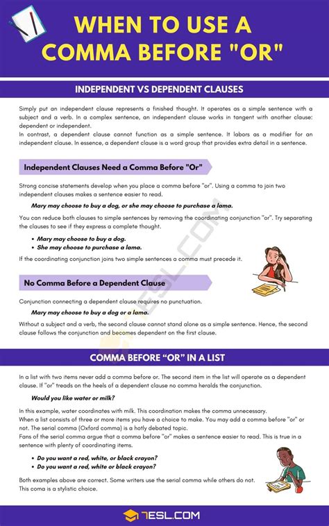 Comma Before Or When To Use A Comma Before Or • 7esl