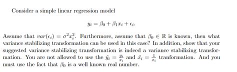 Consider A Simple Linear Regression Model Yi Bo