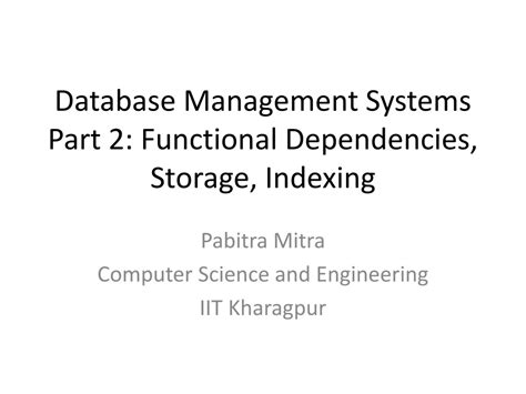 Ppt Database Management Systems Part 2 Functional Dependencies