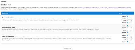Configuring Dun And Bradstreet