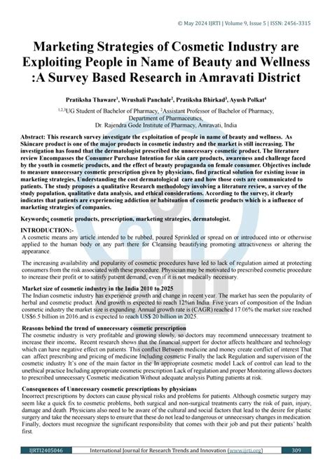 Pratiksha Thaware On Linkedin Research Ijrti Marketingstrategies