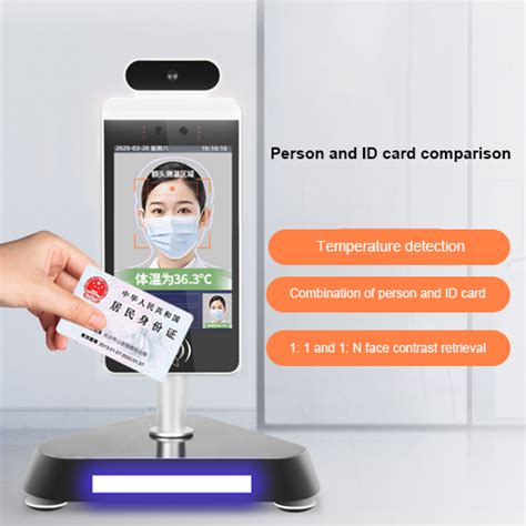 8 Inch Floor Stand 60cm Human Body Temperature Measuring Face Recognition Temperature Kiosk