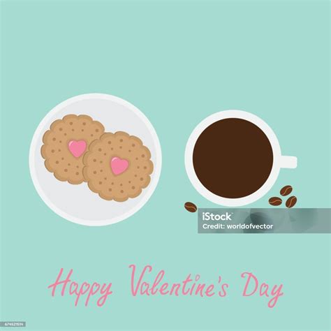 Ilustración De Galleta Galleta Galleta Con Corazón De Color Rosa En El