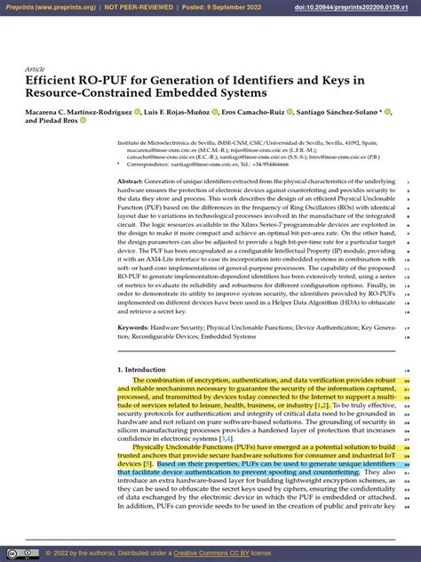 3 4 Efficient Ro Puf For Generation Of Identifiers And Keys Pdf