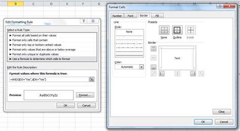 Excel How To Make A Conditional Border With Vba Stack Overflow
