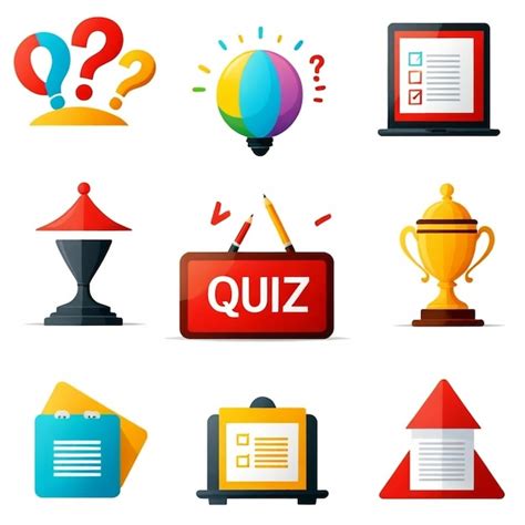 Quiz Vector Set White Background Isolated A High Quality Premium Ai