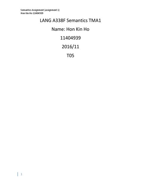 Semantics Assignment Final Pdf Interpretation Philosophy