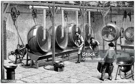 19세기 산업의 골동품 일러스트 기술 및 장인 정신 설탕과 과자 산업 드라게 설탕에 대한 스톡 벡터 아트 및 기타 이미지 설탕 역사 산업 Istock