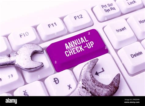 Handwriting Text Annual Check Up Word Written On Yearly Evaluation And Examination Of Person S