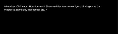 Solved What Does Ic50 Mean How Does An Ic50 Curve Differ From Normal
