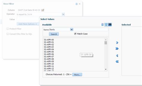 Date As A Dropdown In Report Filter Oracle Forums