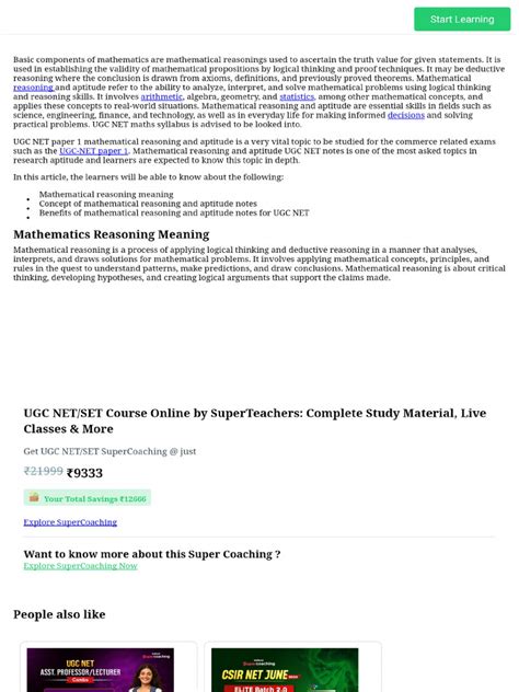 Mathematical Reasoning Notes Ugc Net Notes And Study Notes Pdf