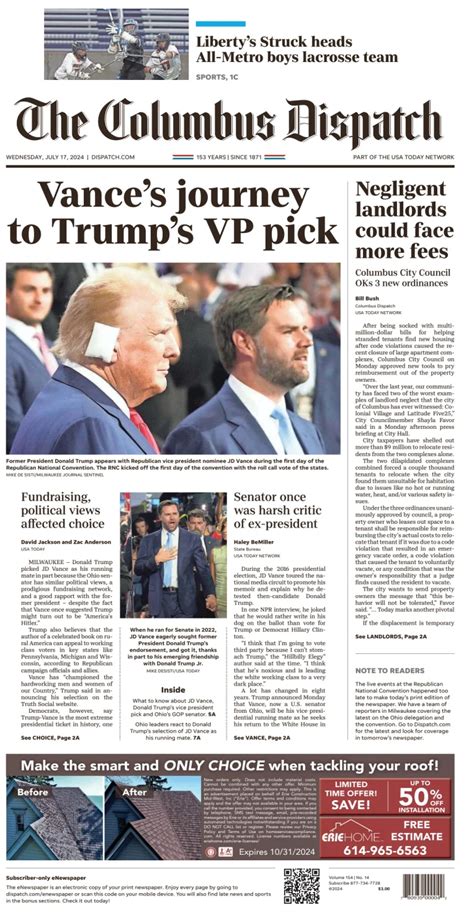 The Columbus Dispatch Newspaper Subscription Pressreader