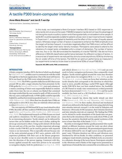 pdf a tactile p300 brain computer interface