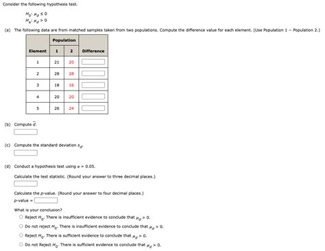 Solved Consider The Following Hypothesis Test