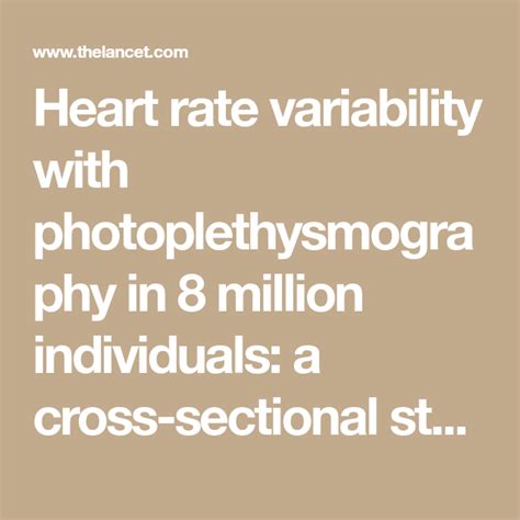 Heart Rate Variability With Photoplethysmography