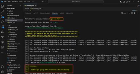 Azure Swa Development Accessing Storage During Local Development