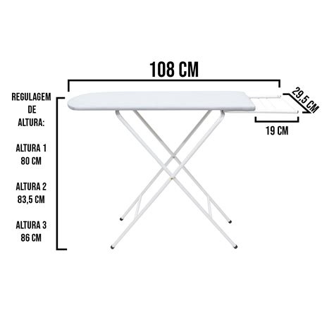 Tabua De Passar Roupa Slim Com Tecido Térmico Modelo Tradicional