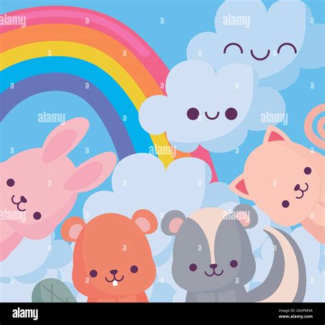 Animals Cartoons Design Kawaii Expression Cute Character Funny And