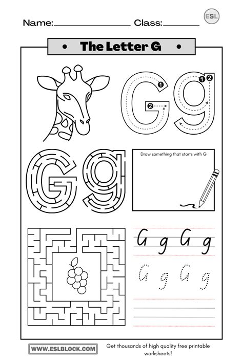 Tracing The Letter G Worksheets Artofit