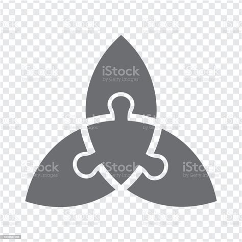 회색의 간단한 아이콘 퍼즐 웹 사이트 디자인 앱 Ui에 대한 투명한 배경에 세 가지 요소와 중심의 간단한 아이콘 퍼즐 Eps10 0명에 대한 스톡 벡터 아트 및 기타 이미지