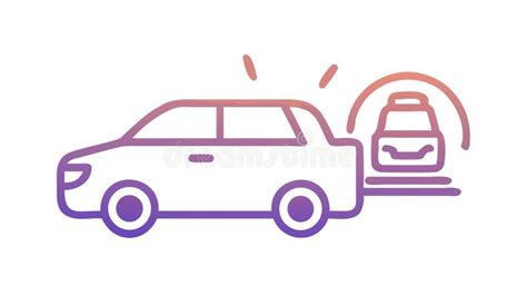 Car Proximity Sensor Alert Icon Rear Collision Warning System