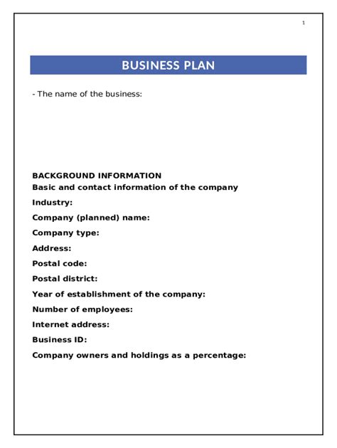 How To Write A Company Overview For A Business Plan Doc Template PdfFiller