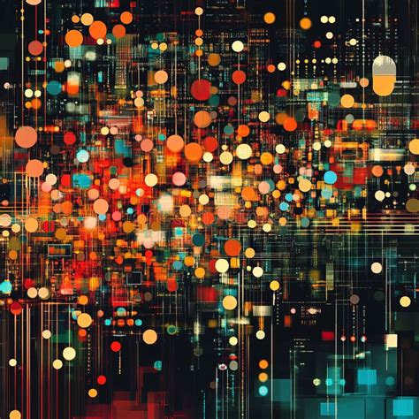 Abstract Data Visualization Concept In Iot And Digital Patterns Stock Illustration
