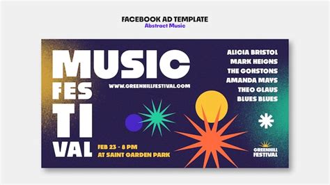 음악 쇼 페이스 북 템플릿 무료 Psd 파일