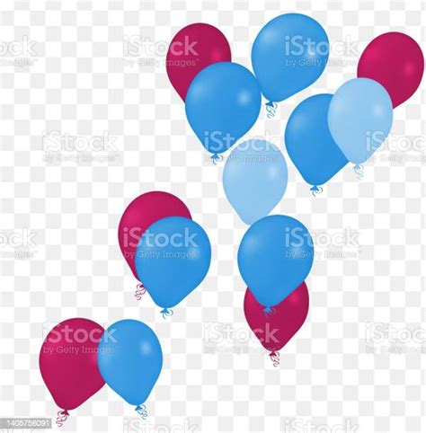 현실적인 헬륨 벡터 풍선 빨간색과 파란색 생일 축하해 투명한 배경의 새해 파티 장식 공기 헬륨 풍선 축하 컷아웃에 대한 스톡 벡터 아트 및 기타 이미지 Istock