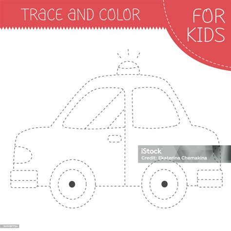 아이들을 위한 자동차가 있는 추적 및 컬러 색칠하기 책 만화 자동차로 색칠하기 벡터 사각형 그림입니다 0명에 대한 스톡 벡터 아트 및 기타 이미지 Istock