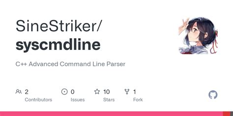 Github Sinestrikersyscmdline C Advanced Command Line Parser