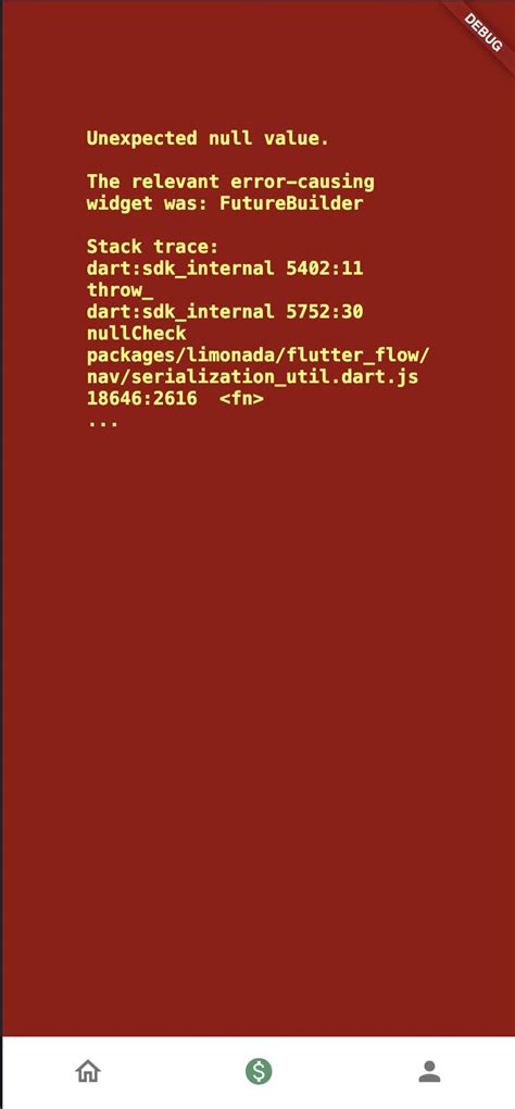 the red screen of death help unexpected null value