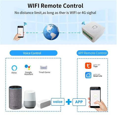 16a Wifi Smart Switch Smart Home Light Switches Module 2 Way Control Work With Tuya Smart Life