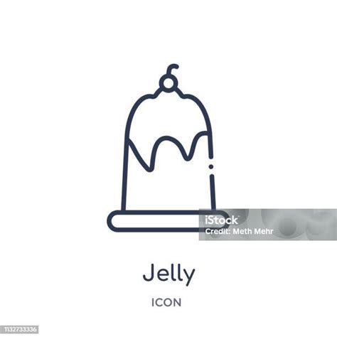 음식 개요 컬렉션에서 선형 젤리 아이콘입니다 얇은 라인 젤리 아이콘 흰색 배경에 고립입니다 젤리 유행 그림 과일에 대한 스톡 벡터 아트 및 기타 이미지 Istock